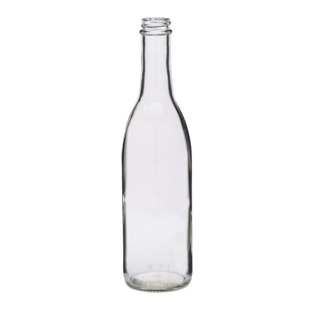 375 ml Clear Glass Composite Flat Bottom Wine Bottles, Screw Top Finish ...